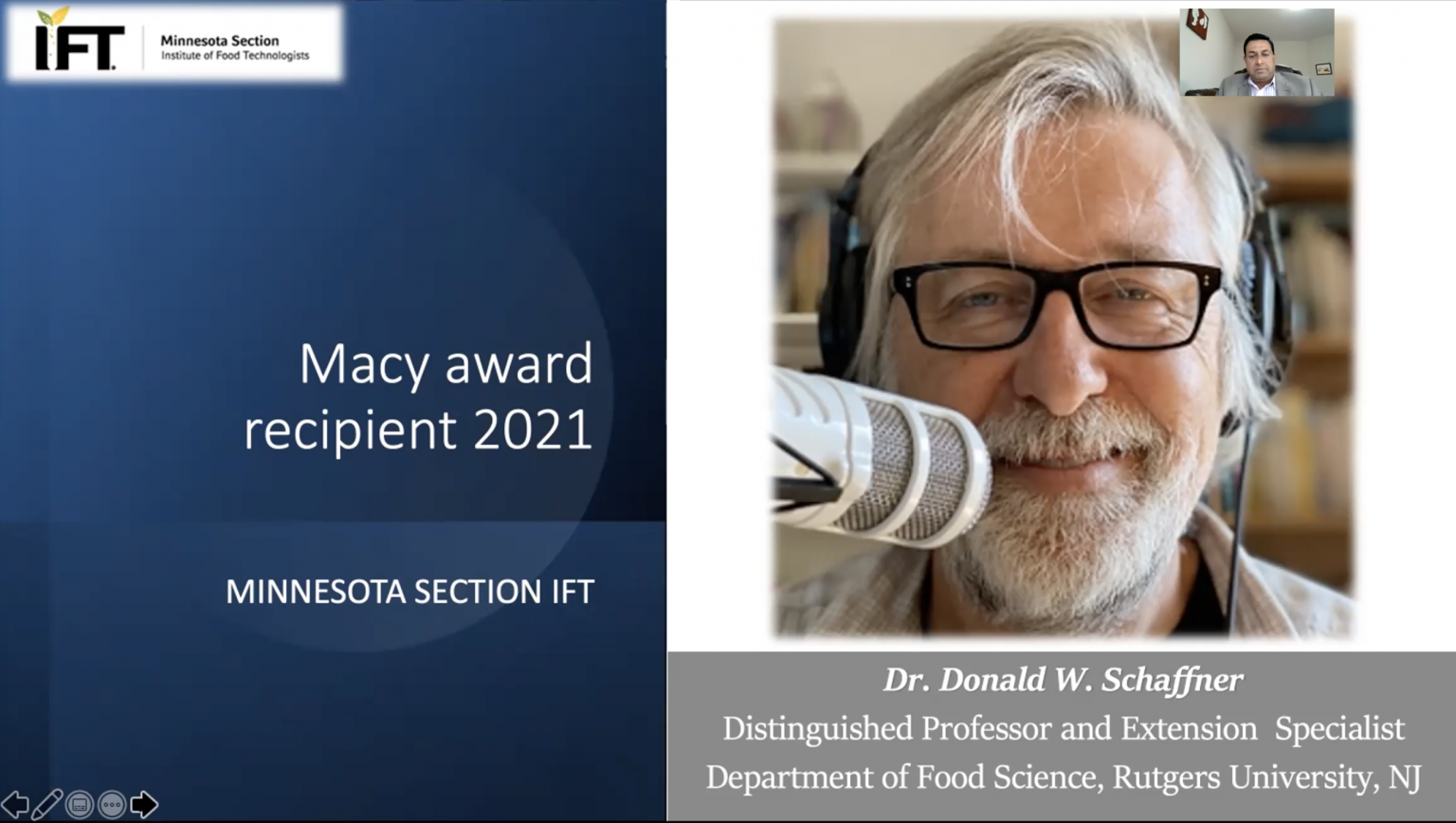 Donald Schaffner Honored with the 2021 Harold Macy Food Science and ...