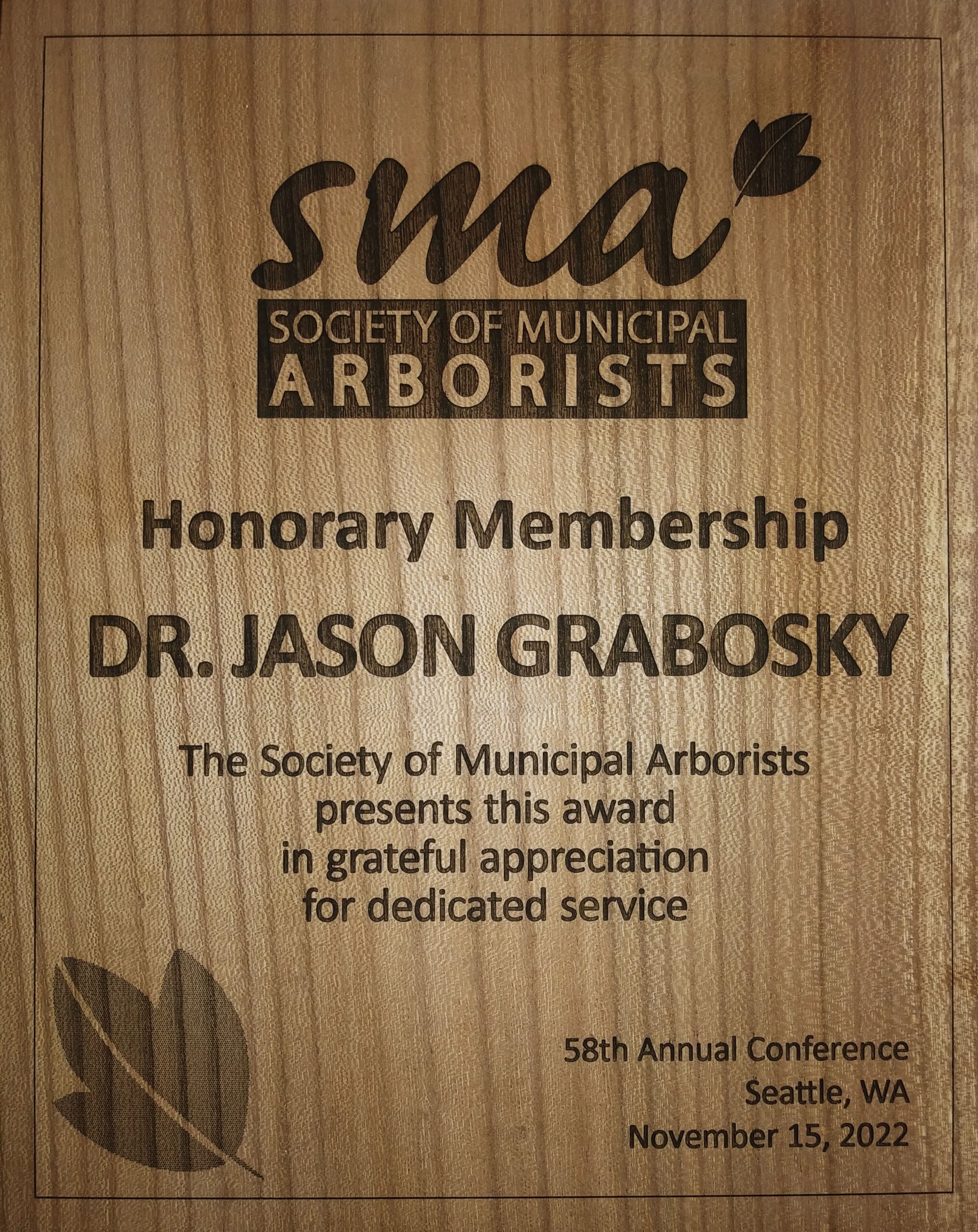 Jason Grabosky Honored by the Society of Municipal Arborists : Newsroom